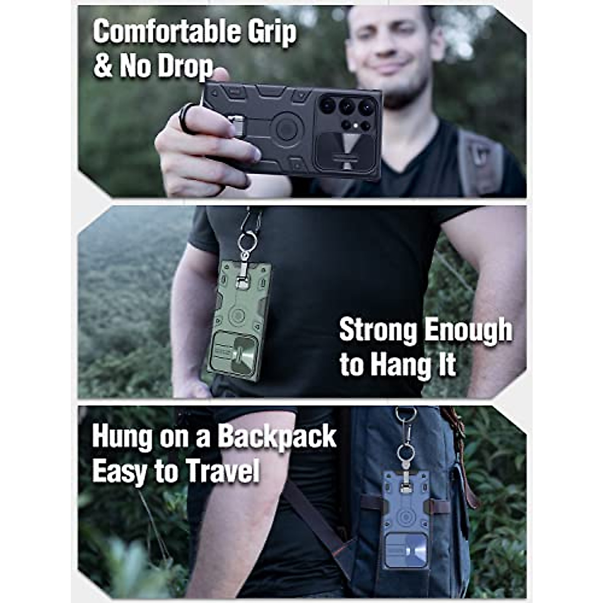 Nillkin for Samsung Galaxy S23 Ultra Case with Slide Camera Cover & Upgraded Kickstand, Mil-Grade Shockproof S23 Ultra Phone Case for Galaxy S23 Ultra Cases 6.8 Inch Black