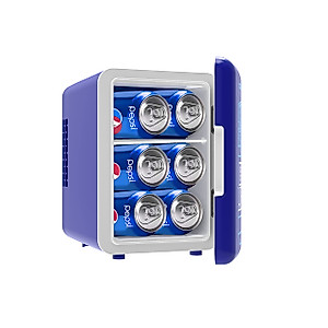 CURTIS MIS152BULT Bud Light, Mini Portable Compact Personal Fridge Cooler, 4 Liter Capacity Chills Six 12 oz Cans, 100% Freon-Free & Eco Friendly, 6, Navy