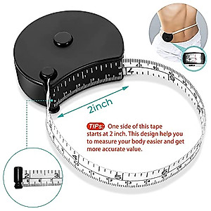Automatic Telescopic Tape Measure, Soft Measuring Tape for Body Measurements, Weight Loss, Fitness, Muscle Gain. Lock Pin, Retractable Button, Measures Body Part Circumferences, 60Inch / 150cm