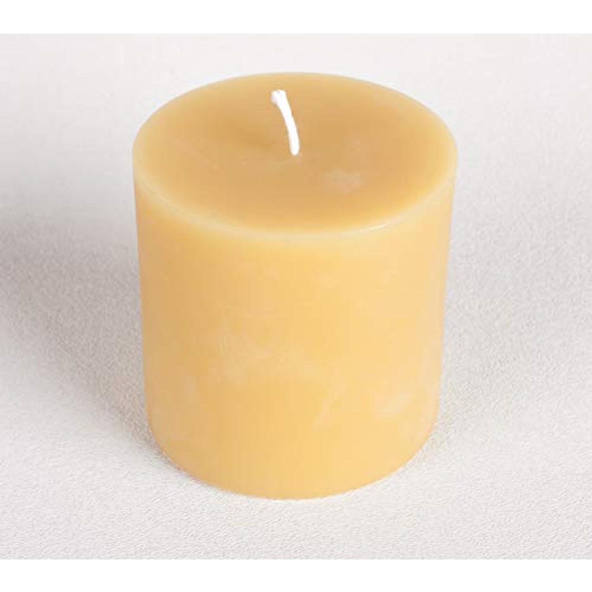 3” x 3” Handmade 100% Pure Beeswax Round Pillar Candle 100% Cotton Wick