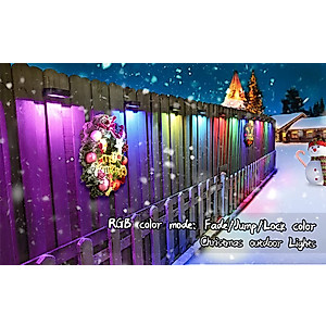 VOLISUN Solar Deck Lights ,7 Colors&Warm White Outdoor 4-Pack Waterproof Led Color Glow Solar Lights for Step,Fence,Railing,Wall,Stairs (1800mah,Long Lighting Time)