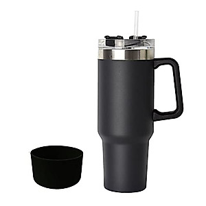 Stainless Steel Vacuum Tumbler with handle | stanley 40 oz tumbler with handle black | simple modern 40 oz tumbler | Stanley cup 40 oz | stanley rubber bottom | 40 oz tumbler | bottom cup