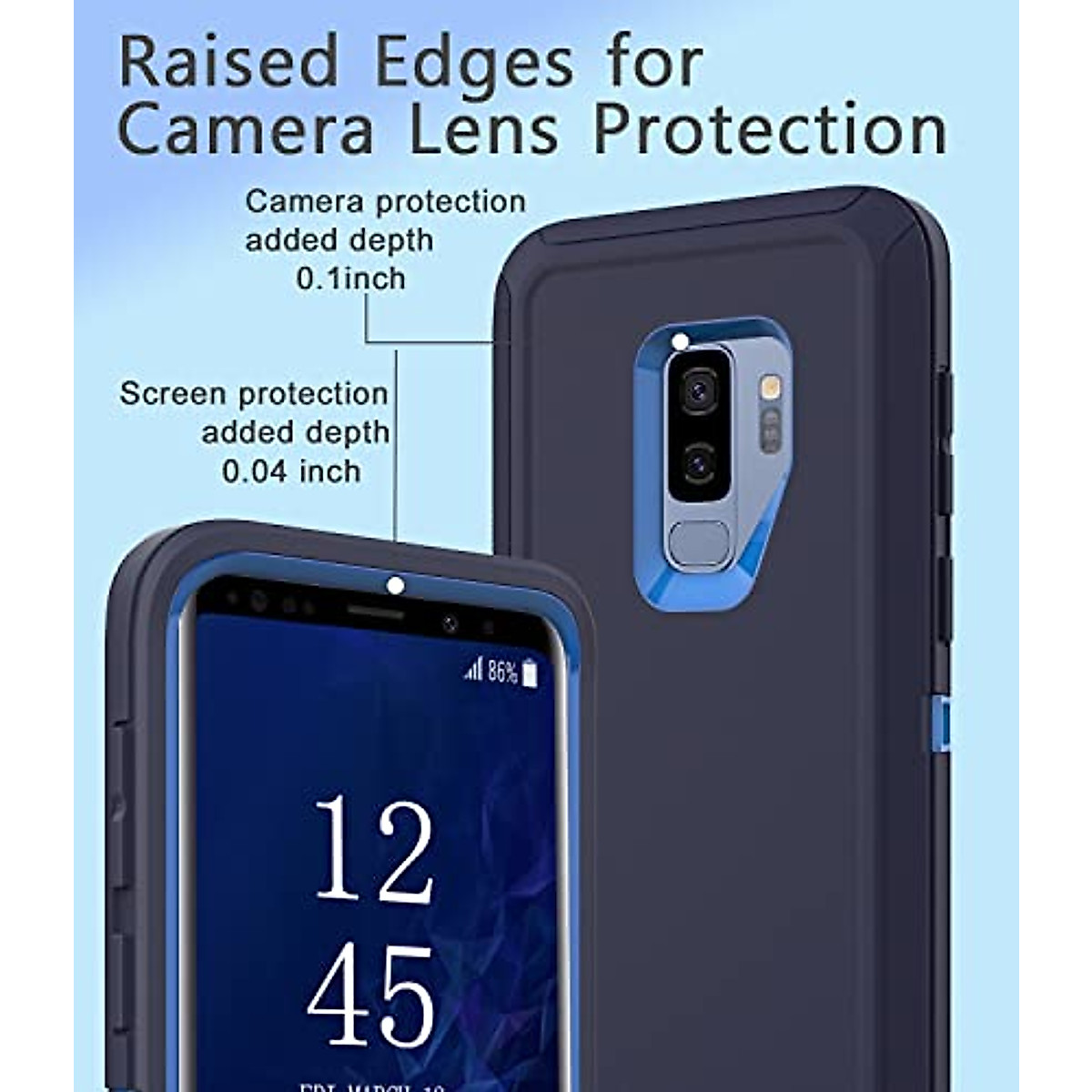 Guirble for Samsung Galaxy S9 Plus Case,Shockproof Dropproof for Samsung S9 Plus Case,Heavy Duty Protective Galaxy S9 Plus Csae,S9 Plus Case 6.2 Inch(Dark Blue)