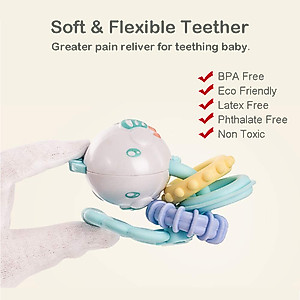 WISHTIME Baby Rattle Toys for Newborns - Baby Toys Rattles and Teethers for Girls Boys 0-3-6-9-12 Months - Baby Rattle Set 8pcs - Infant Rattle Teething Toys ¨C Developmental Sensory Toys for Babies