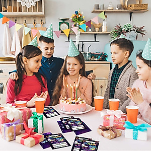 4" x 6" Neon Roller Skating 10th Birthday Party Invitation Cards With Envelopes (20 Sets) - Rolling Into 10 - C03