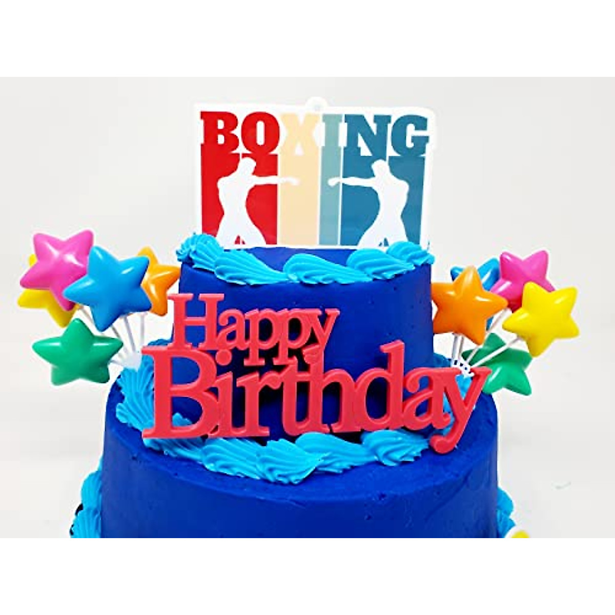 Boxing Themed 7 Piece Boxer Birthday Cake Topper Set