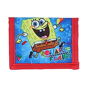 CTM® Kid's Sponge Bob Bifold Wallet with Hook and Loop Closure, Blue