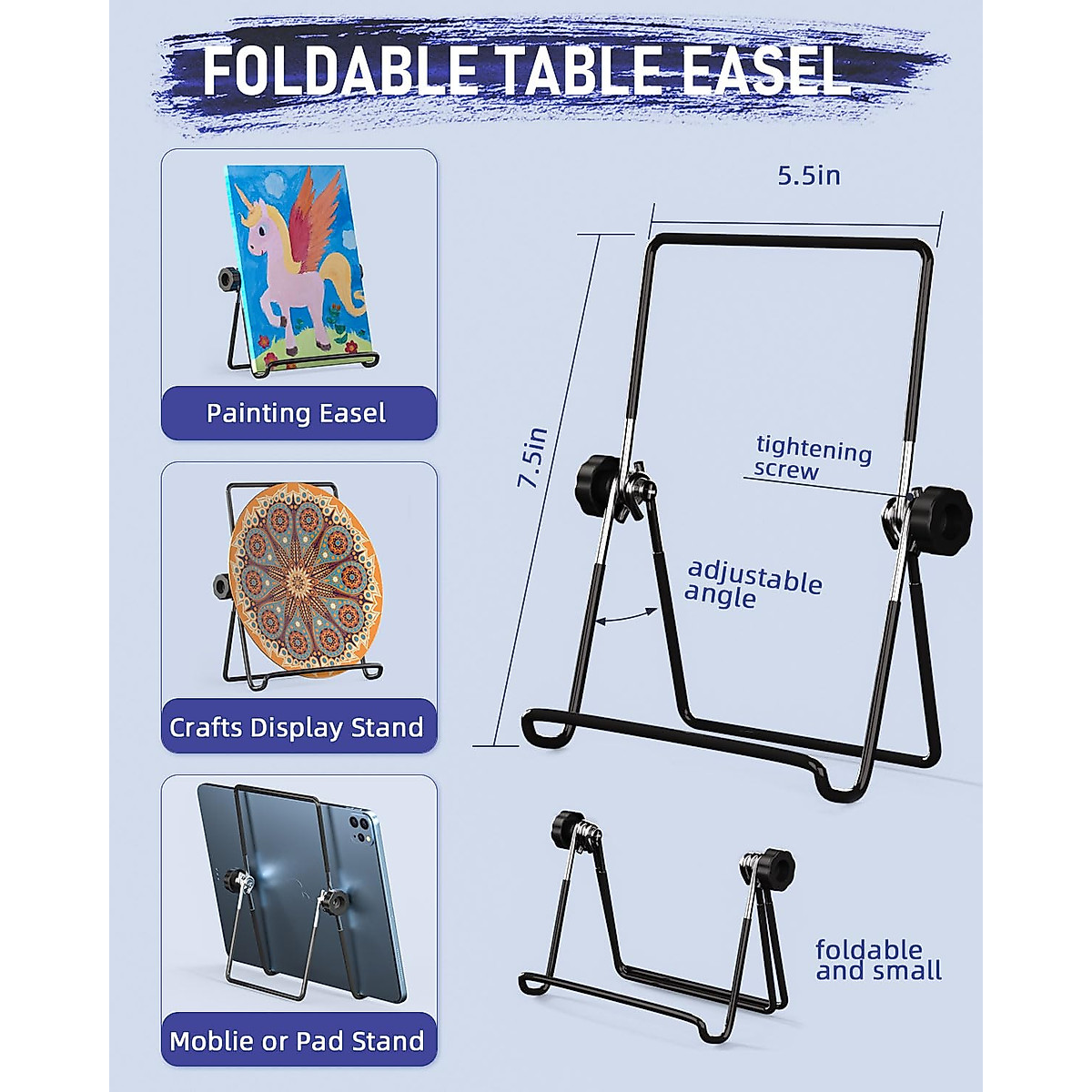 Nicpro 34PCS Kids Painting Set with Pattern Canvas, Art Painting Supplies Kit with 12 Acrylic Paints,10 Brushes,6 Canvas Panels,Table Easel,Paper Pad,Color Wheel,Palette for Beginner Student Toddlers