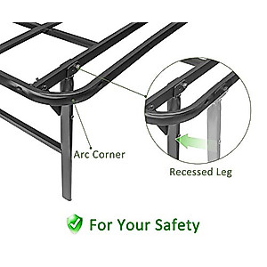45MinST 16 Inch Platform Bed Frame/2 Brackets Included/Mattress Foundation/3000LBS Heavy Duty/Extremely Easy Assembly/Box Spring Replacement/Quiet Noise-Free, Queen/Cal King(Queen)