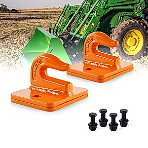 Carforu 3/8" Tractor Bucket Grab Hook, 2 Pack Carbon Steel Bolt on Hooks for Tractor Bucket, Heavy Duty Tow Hook fit for Tractor Bucket, RV, UTV, Truck, Max 15,000 lbs, Orange
