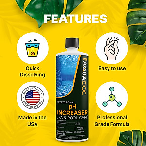 AquaDoc pH Increaser for Hot Tub - pH Up for Hot Tub Spa - pH Increaser Hot Tub Chemicals - Balance Your pH Up and Down Levels Effectively - Adjust pH Levels for Indoor & Outdoor Hot Tub Maintenance