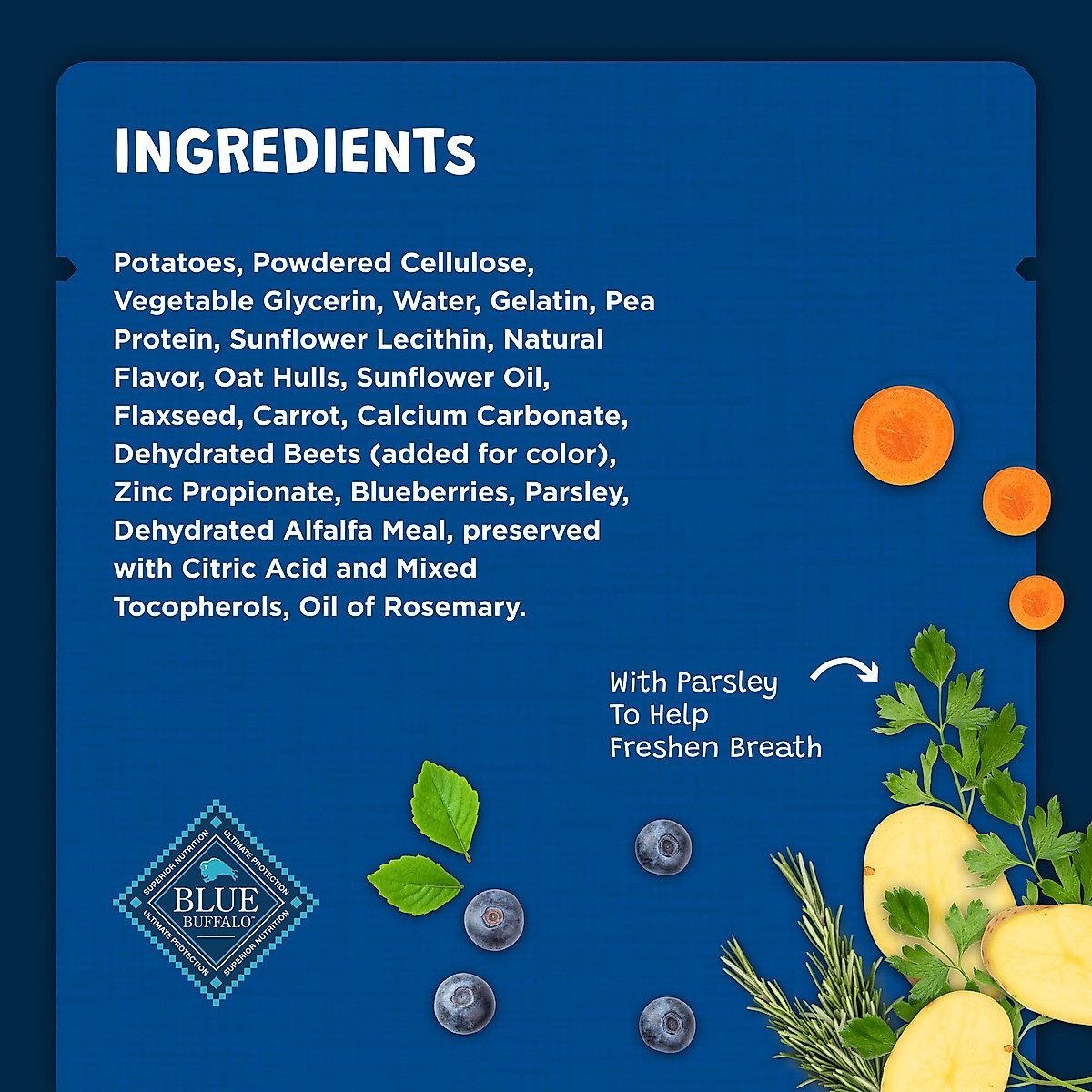 Blue Buffalo Dental Bones Regular Natural Dental Chew Dog Treats Bag Jumbo Pack