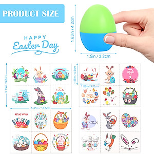 Easter Eggs Kids Easter Basket Stuffers - 24Pack Self Inking Stamps with Easter Tattoos for Kids, Plastic Easter Eggs Toys And Treats for Kids, Easter Stuff for Easter Decorations, Gifts, Party Favors