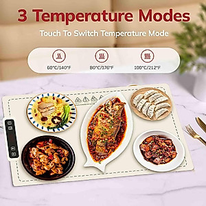 Miller Market Warming Mat, Tempmaster Adjustable Warming Tray Miller Market, Temp Master Adjustable Warming Tray, Temp Master Warming Mat, Miller Market Food Warmer (White, 15 * 23.6in)