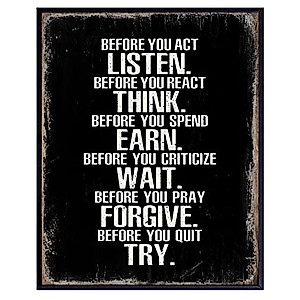 Inspirational Quotes Wall Art - Positive Quotes Wall Decor - Inspiring Quotes Wall Decor - Inspirational Gifts - Motivational Wall Art - Uplifting Sayings for Wall Decor - Motivational Posters