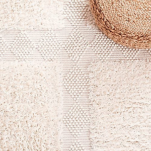 Safavieh Natura Collection 6' x 9' Ivory NAT722A Handmade Rustic Textured Wool Area Rug