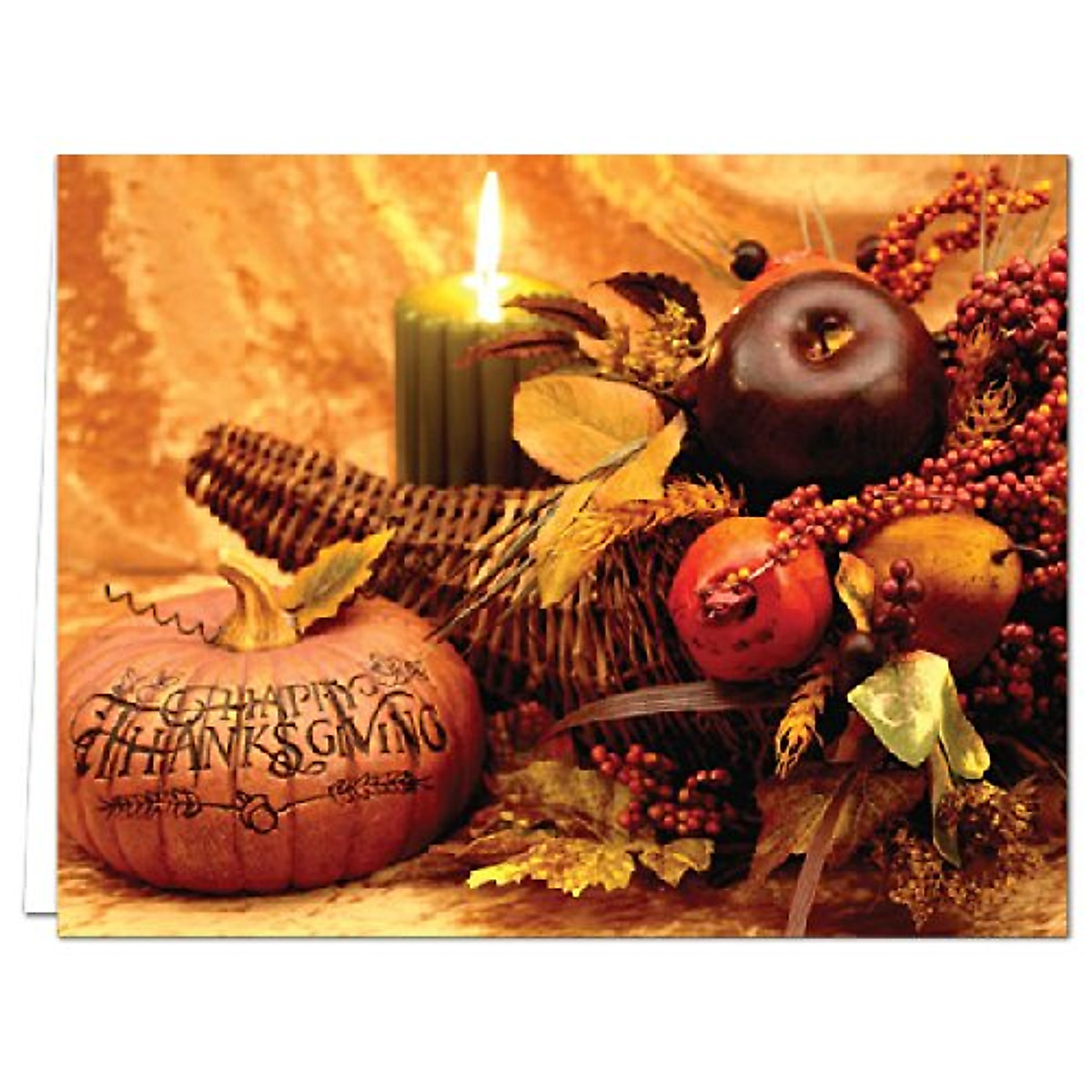 Note Card Cafe Thanksgiving Card with Kraft Envelopes | 36 Pack | Blank Inside, Glossy Finish | 6 Various Thanksgiving Centerpiece Designs | Bulk Set for Gifts Appreciation, Corporate