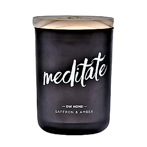 DW Home Zen Spa-Style Scented Candle Saffron + Amber - Meditate Theme in Frosted Black Jar, 7.4 Oz.