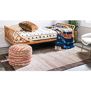 Unique Loom Del Mar Collection Area Rug - Abigail (7' 10" x 11' 4" Rectangle, Light Brown/ Beige)