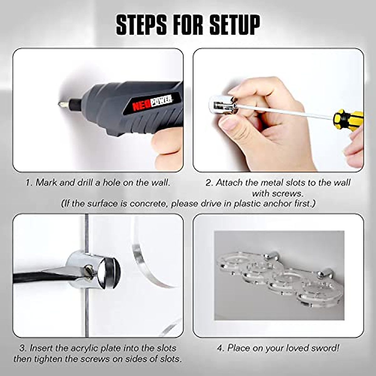 WANLIAN Lightsaber Stand Lightsaber Wall Mount Lightsaber Display Stand Vertical Lightsaber Holder Acrylic Lightsaber Display Stand for Display Lightsaber Wall (Transparent 5 Holes)