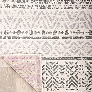 Rugshop Geometric Boho Perfect for high Traffic Areas of Your Living Room,Bedroom,Home Office,Kitchen Runner Rug 2' x 7' Gray