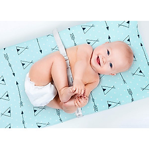 Stretchy Changing Pad Covers BROLEX Carddle Sheet Set for Baby Boys Girls,2 Pack Jersey Knit,Arrow & Owl