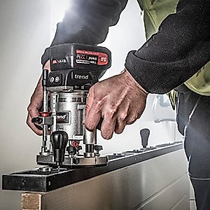 Trend Two-Part Skeleton Hinge Jig with Adjustable Blocks, Robust Carry Case & Guide Bush for Hinge Recess Cutting, Black, H/JIG/C