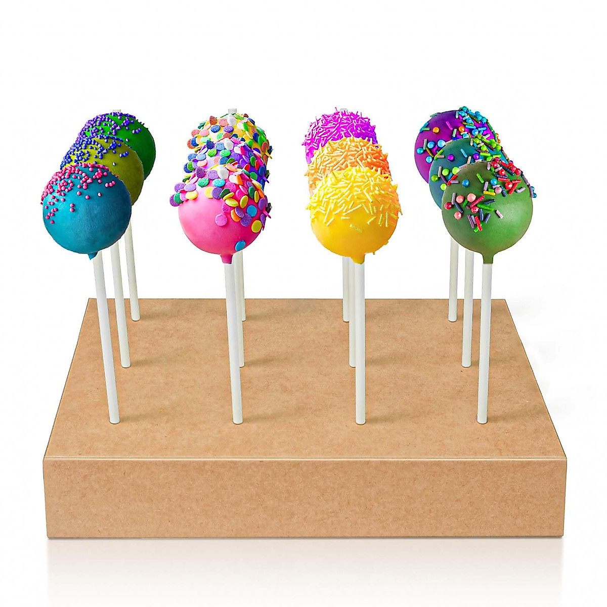 Vowcarol Cake Pop Holder Boxes Cake Pop Display Stand with Cover Candy Apple Boxes with Hole Cake Pop- 4 Packs 4 PCS
