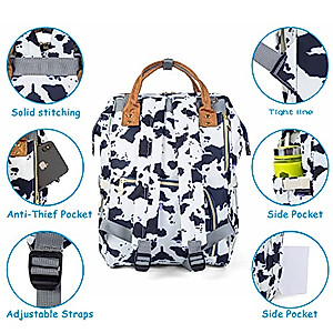 Starte Baby Diaper Backpack with Stroller Straps Large Capacity Baby Bags for Fashion Mommy Maternity Nappy Bag,Cow Grain