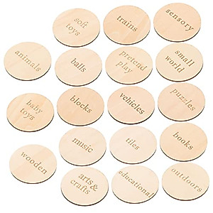 FOYTOKI 18pcs Round Labels Blank Labels Home Decoration Round Wood Circles Round Wood Cutouts Blank Wood Discs Decorative Circle Tags DIY Circle Tags Round Wood Discs Storage Box Toy Food