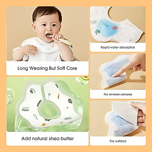 SEEDNUR Baby Disposable Drooling Bibs 360°Rotate Bibs For Teething And Drooling,Unisex Baby Bibs 20pcs(Fruit)