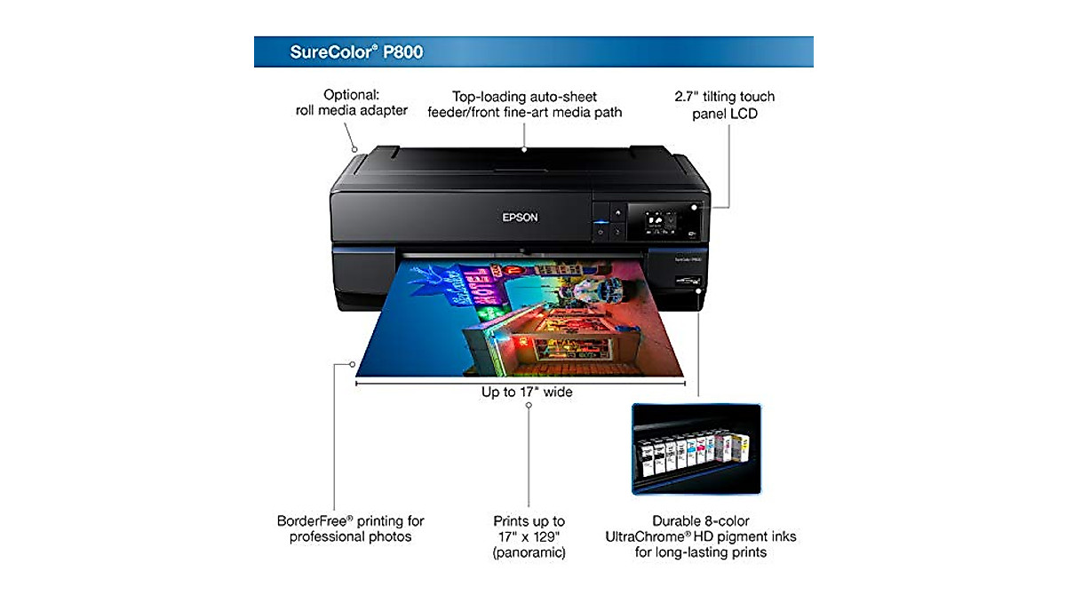 Epson SureColor P800 17" Inkjet Printer for Professional Photos
