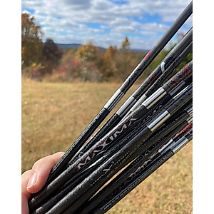 Carbon Express Maxima Sable RZ 400 Arrow, 6-Pack Fletched (51201), Black