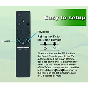 BN59-01266A Replaced Voice Remote fit for Samsung Smart 4K TV BN5901266A RMCSPM1AP1 QN65Q7FD UN75MU630D UN50MU630D UN65MU850D UN43MU630D UN55MU630D UN55MU650D UN55MU700D UN55MU800D UN65MU650D