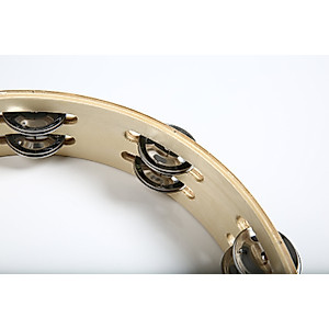 Lightweiht Thicken Wood Handheld Tambourine - Double Row 8 Pairs Jingles, Hand Tambourine Hand Tambourine (25cm(9.8 in))