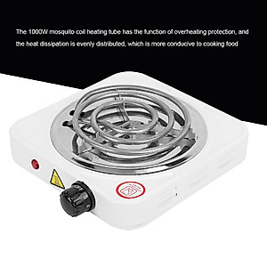 Single Electric Stainless Steel Portable Single Tube Electric Stove 1000W Home Electric Stove White US Plug 110V