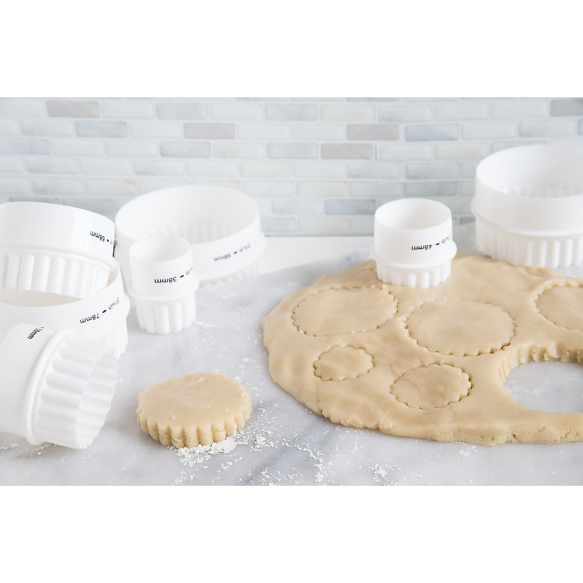 Fox Run Plain and Crinkled Double-Sided Cookie Cutters, Regular, Metallic