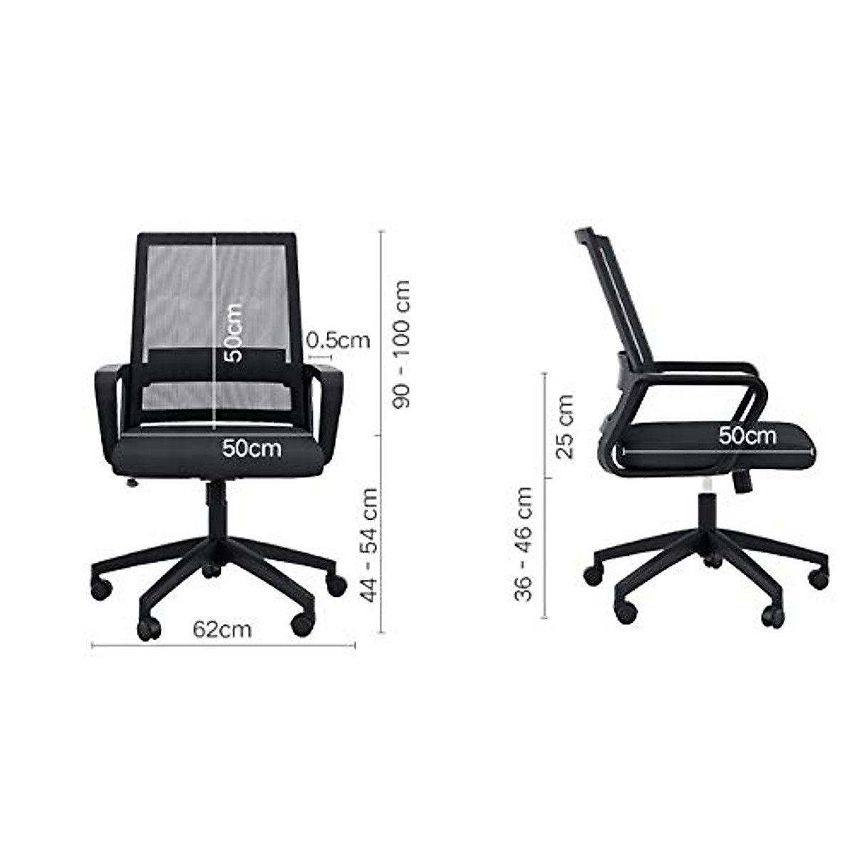 ZLBYB Desk Chair Mesh Computer Chair with Lumbar Support Arms Cute Swivel Rolling Task Mid Back Executive Chair for Women Men Adults Girls