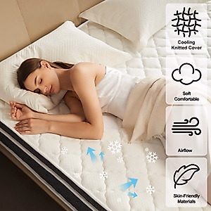 Ablyea King Size Mattress 14 Inch Mattress King Size - Memory Foam & Individually Pocket Coils Springs | Pressure Relief | Motion Isolation, Edge Support | CertiPUR-US Certified | Medium Firm