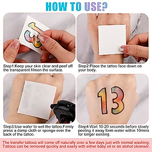 36pcs Number 13 Tattoos for Taylor Temporary, Waterproof 13 Temporary Tattoos Singer TS 13 Tattoo Sticker Inspired Party Favors for Singer Fans Concert Music Festival