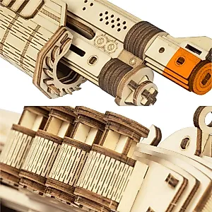 ROKR 3D Wooden Puzzle DIY Building Toys Mechanical Model - Multi-Player Game with Wood Targets &Rubber Bands, Gifts for Adults