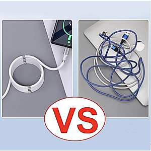 New Magnetic Charging Cable USB-Lighting New Winding Technology Very Organized 3ft Long Fashionable 3A Fast Charging Data Transfer Cord (Lighting)