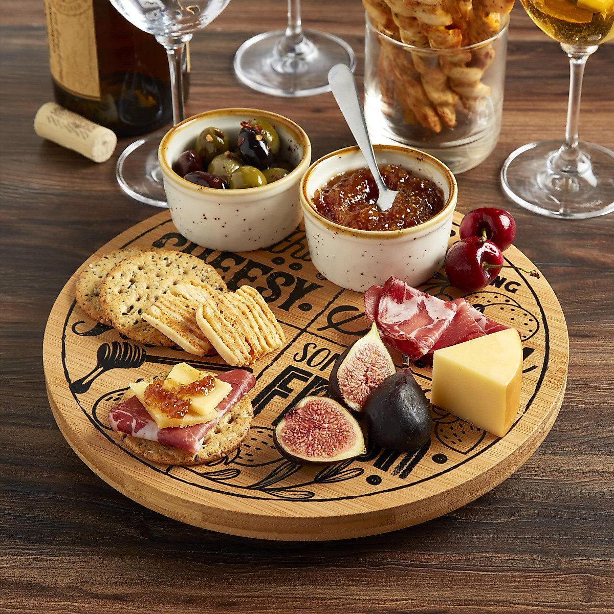 Copco Bamboo Charcuterie Lazy Susan, 10 Inch, Bamboo