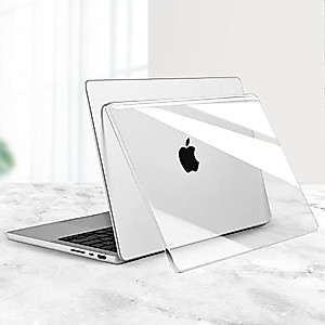 EooCoo Compatible for MacBook Pro 14 inch Case 2023 2022 2021 Release M2 A2779 A2442 M1 Pro M1 Max Chip, Hard Shell Cases with Keyboard Cover, Screen Protector - Crystal Clear