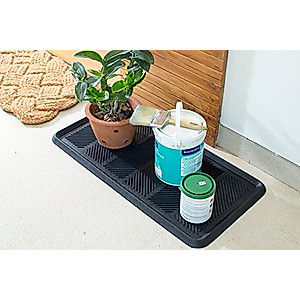 Iron Gate - Heavy Duty Big Foot Boot Tray Door Mat 16x32 - Indoor or Outdoor Use - Multi Purpose - 100% Rubber Construction - Entryway, Garage, Pets, Painting Projects, Clean Ups