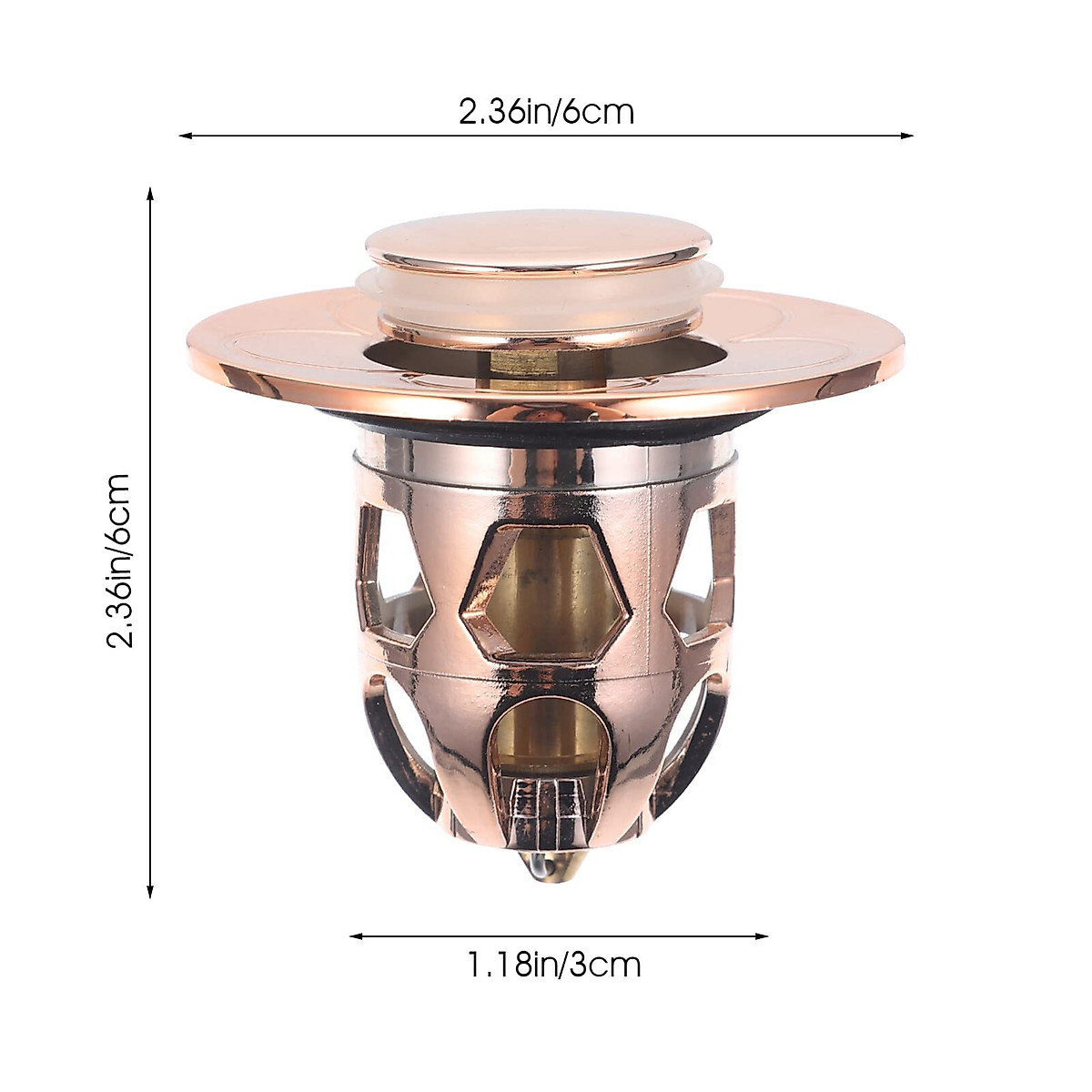 Uonlytech Sink Stopper Universal Sink Drain Tub Press Drain Rose Gold Bathtub Stopper for Bathroom, Washbasin