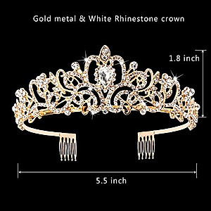 Crystal Tiara Crown with Combs