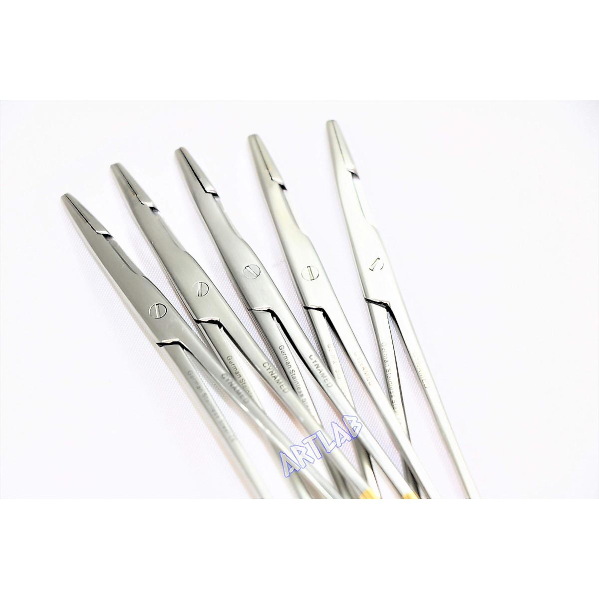 LOT of 5EA Olsen HEGAR Needle Holder Forceps 7" (17.80cm) with Tungsten Carbide Inserts Serrated (CYNAMED)