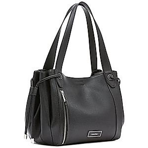 Calvin Klein Leah Tote, Black/Silver