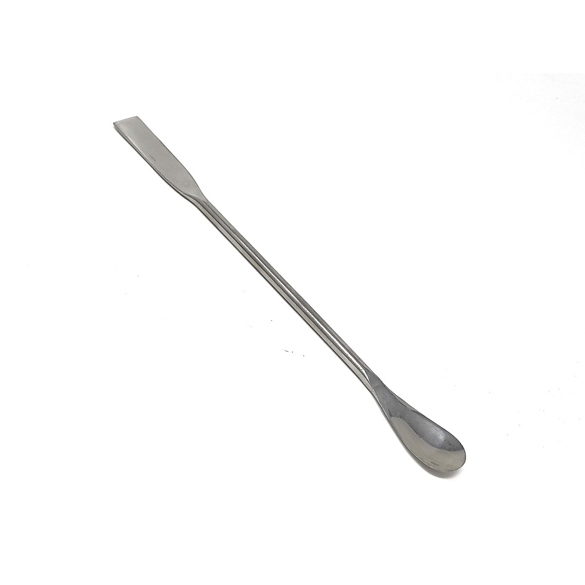 A2Z-DE002 Stainless Steel Double Ended Micro Lab Spatula Sampler, Square & Flat Spoon End, 9" Length